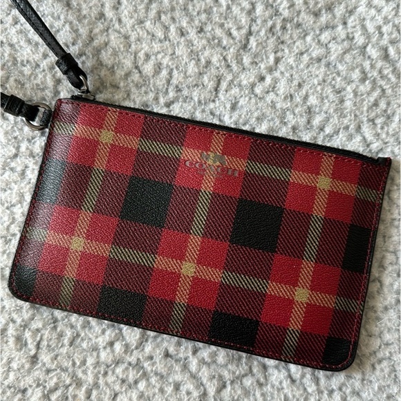 Coach | Bags | Coach Small Wristlet In Riley Plaid | Poshmark